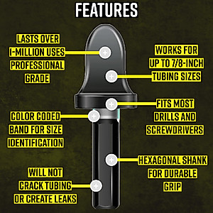 SPIN F6000 6-Piece Drill Bit Flaring Set 1/4, 3/8, 1/2, 5/8, 3/4, 7/8-Inch
