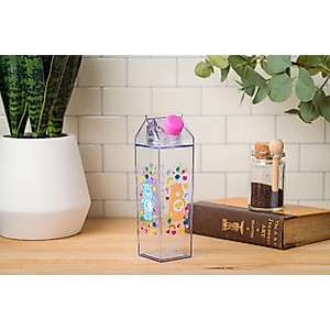 Silver Buffalo Care Bears Plastic Milk Carton Bottle Featuring Friend, Cheer, Grumpy Bear & Best Friend, 16.2 Ounces