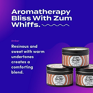 Indigo Wild Zum Glow Amber Candle - Soy Wax Candle with Lead-Free Wick - Relaxing Candles Scented with Essential Oils - Long-Lasting Scented Candles - 30-Hour Burn Time - 7 oz (3 Pack)