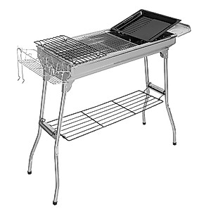 Mini Portable Stainless Steel Grill Portable Folding Charcoal Grill Outdoor BBQ for Camping, Picnics, Backyard Barbecues, Easy Setup, Storage Portable Charcoal Grill for Camping 100 x 31 x 71cm