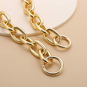 Xerling Gold Chunky Purse Replacement Chains Paper Clip Chain for Handbag Bag Shouder Handle Strap Chain DIY Purse Decoration Accessories Heavy