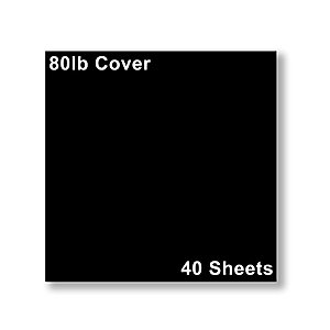 Premium Black Square Cardstock (80lb Cover) - For Greeting Cards, Invitations, Displays & backing (40 Sheets) (5 x 5)