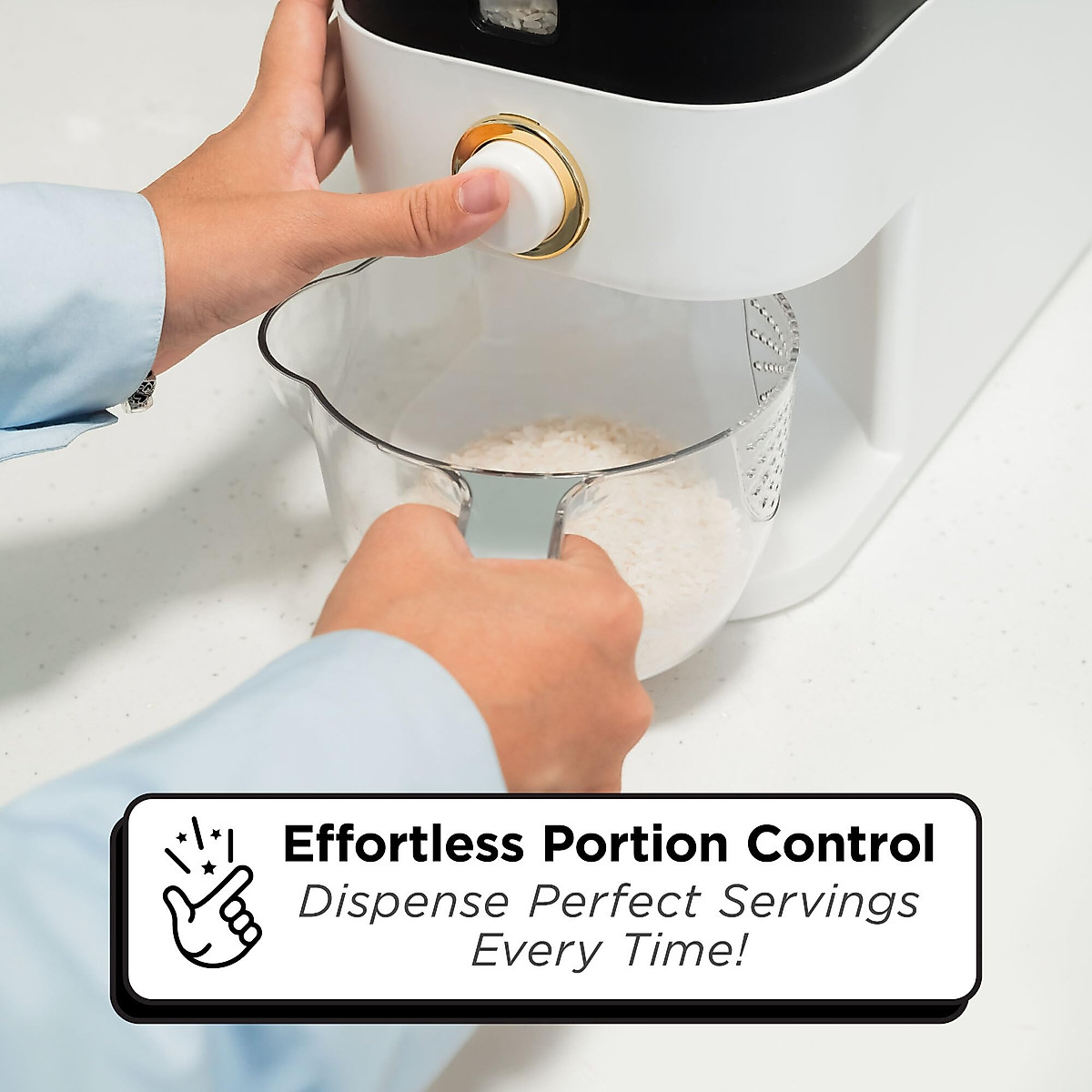 Dizpent 26.4 Lbs Rice Dispenser Countertop With Measuring Cup, Sealed Rice Storage Container, Moisture-proof Rice Container For Fresh Grains In Your Kitchen Pantry Bpa-free Grain Dispenser