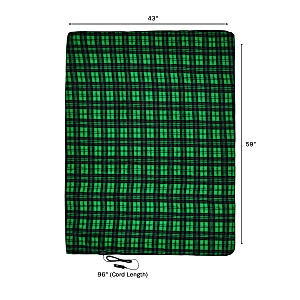 Heated Blanket - 12-Volt Electric Blanket for Car, Truck, SUV, or RV - Portable Winter Car Accessories for Camping or Travel by Stalwart (Green Plaid)