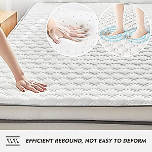 Memory Foam Mattress Topper 4 Inches with Supportive, High-Density Foam - 2 Layer Hybrid Cooling Bed Topper with Knitted Cotton & Bamboo Charcoal Skin Friendly Cover - Twin Size