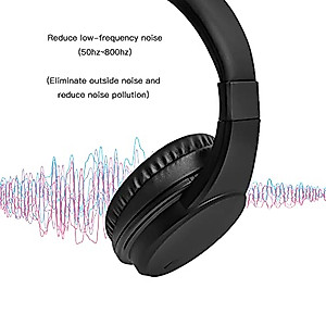 Olyre Wireless Bluetooth Headphones Over Ear with Microphone, 30H Playtime Hi-Fi Stereo Audio with Soft Protein Earmuffs for Travel Home Office Black