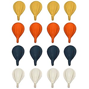 Gullor HW032 Medium Utility Hooks, 16 Hooks, Strong Non-Marking Plastic Punch-Free Waterproof, Colored Hot-air Balloon Shape