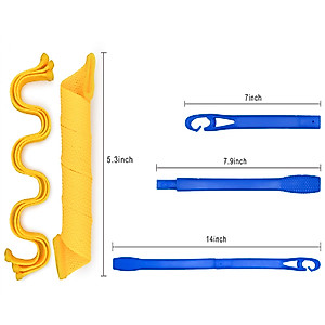 40PCS Hair Curlers Heatless Magic Hair Rollers Wave and Spiral Two Styles Formers(12inches) with 4PCS Styling Hooks Kit DIY Hair Curlers No Heat Damage for Most Hairstyles Short and Medium Hair