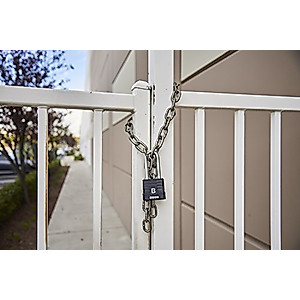 BRINKS - 44mm Commercial Laminated Steel Weather Resistant Padlock with 2 3/8” Shackle - TPE Wrapped and Hardened Boron Steel Shackle