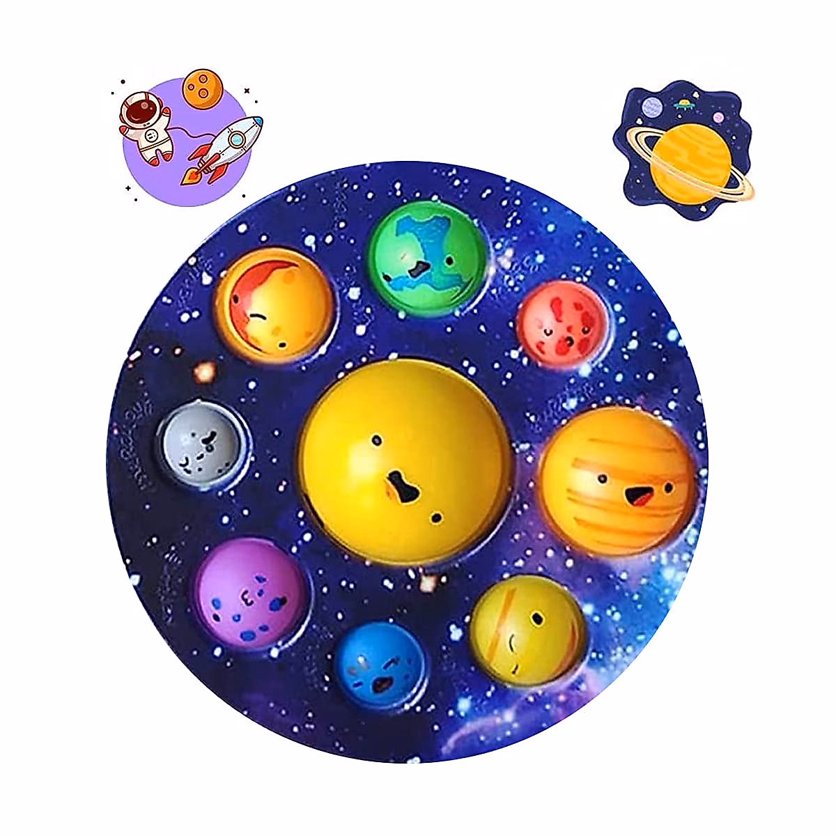 Solar System Dimple for Kids Simple Planet Dimple Oversize Poppet Fidget Toy Space Astronomy Space Toys Educational Toys for Party Favors Christmas Birthday
