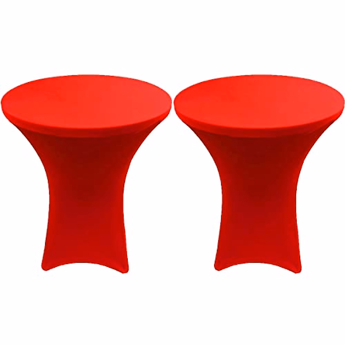 Gowinex 2 Pack Red 32x42 inches Cocktail Highboy Spandex Fitted Stretch Tablecloth Table Cover Wedding Event Party
