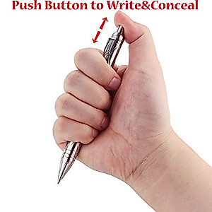SMOOTHERPRO Stainless Steel Push Button Mechanism Pen Solid Comfortable Weight for Holding Click Ballpoint for Christmas Birthday Festival Signature Gift(PSS043)