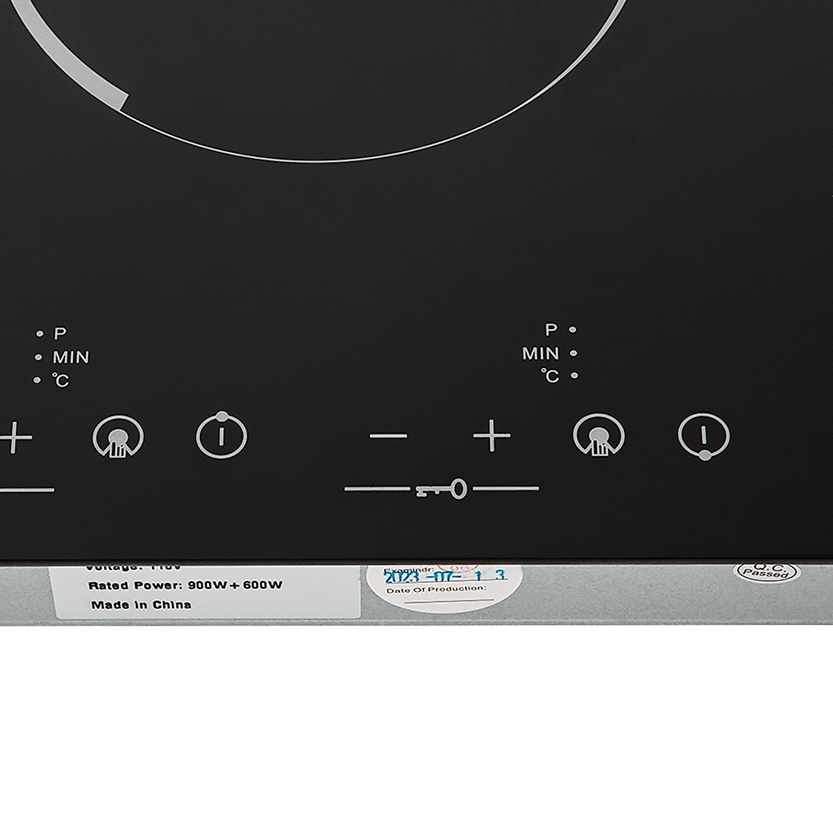 Electric Ceramic Cooktop with Plug, 1500W 110V Portable Cooktop 2 Burners Electric Built-in Cooktop Sensor Touch Control Countertop Electric Hot Plate, 9 Heating Level