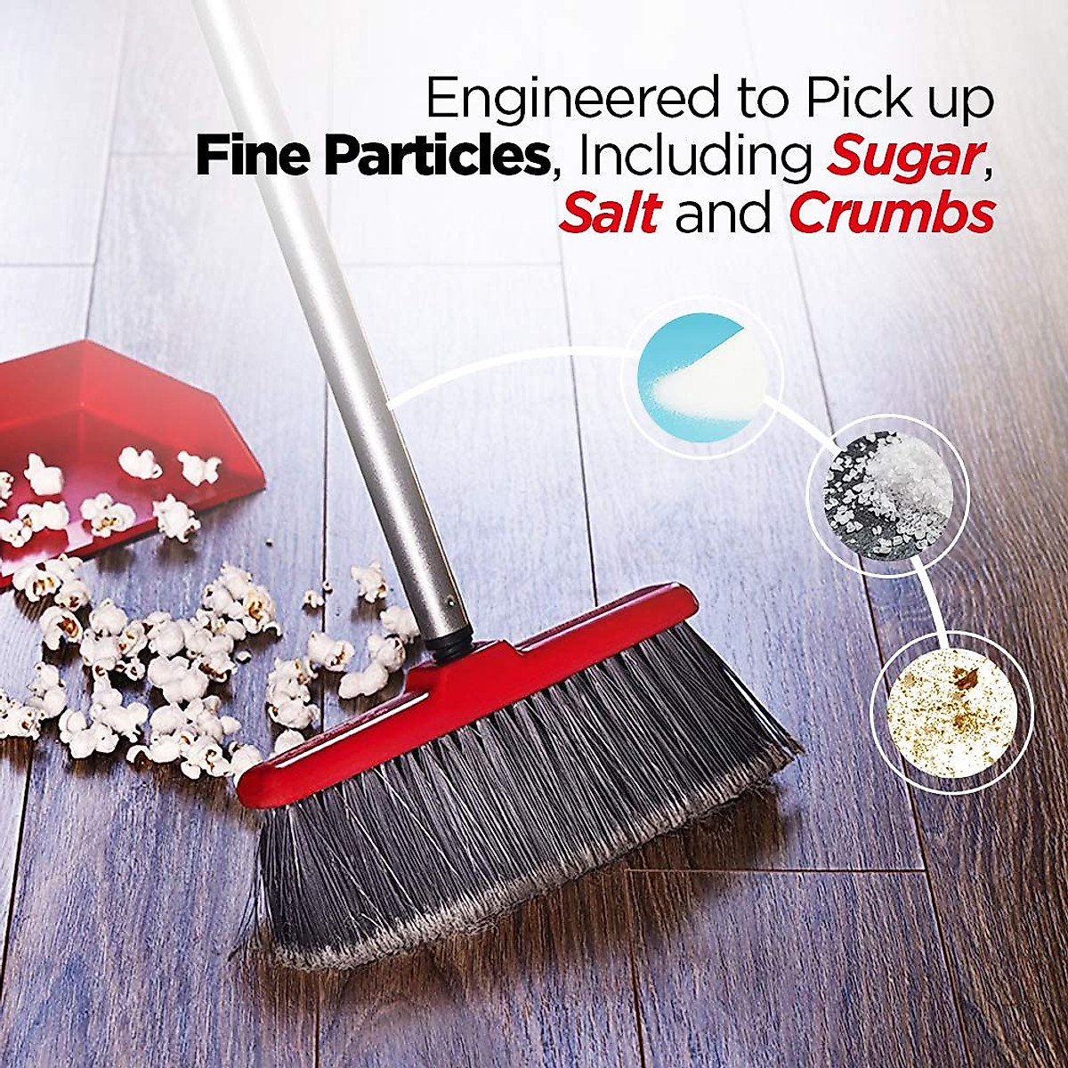 Fuller Broom with adjustable Steel Handle, Red