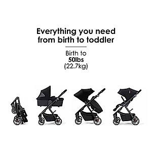 Diono Excurze Baby, Infant, Toddler Stroller, Perfect City Travel System Stroller and Car Seat Compatible, Adaptors Included Compact Fold, Narrow Ride, XL Storage Basket, Black Midnight