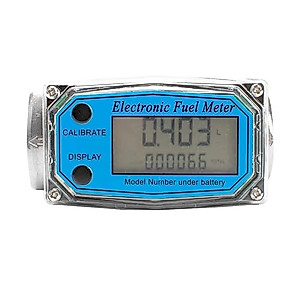 Flow Meter 1.5 Inch Digital Flow Meter LCD Display Fuel Water Flow Meter, Flowmeter for Kerosene Gasoline Water High Stability and Convenient Operation, 260836725