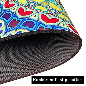 (2 PCS) Diatomaceous Earth Boho Half Round Indoor Outdoor Mat,Bohemian Red Blue Flower Entryway Rug,Rubber Backing Non Slip Door Mats,36''x24'' (r2)