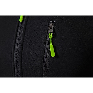 Kroivil Men Hoodies Casual Hoodies for Men with Zip Pockets Full Zip Long Sleeve Sweatshirt Sports Hooded Jacket Black