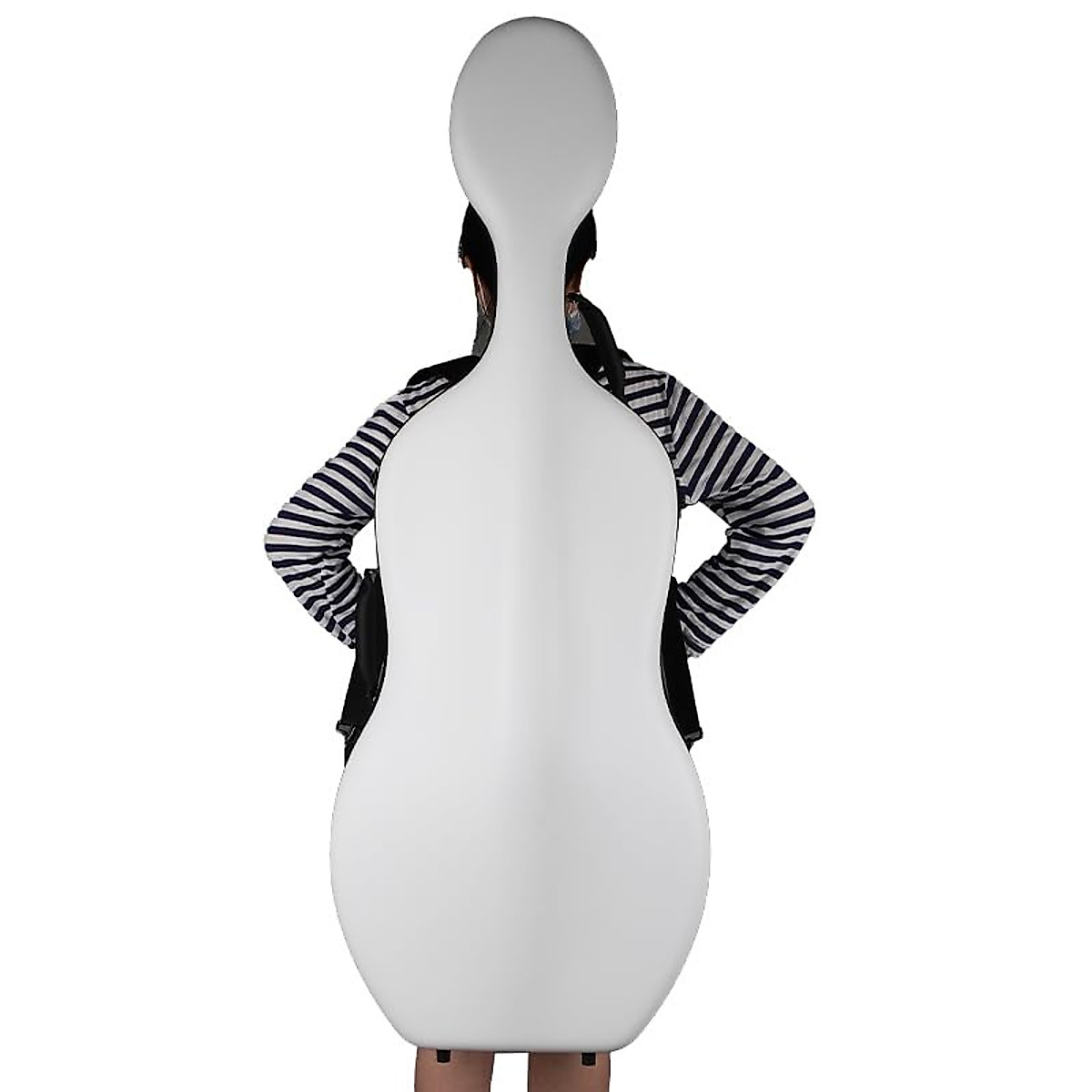 4/4 Full Size Cello Case, 4K Carbon Fiber Hard Shell Backpack, also Fits for 3/4, Ultralight as 5.7 LB Only, with Hygromether and Accessory Bag, Sturdy, Portable and Waterproof (Matte White)