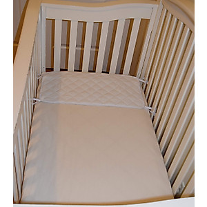 Abstract Quilted Portable Crib Bib Sheet Saver 24.5" X 13" (2 Pack, White)