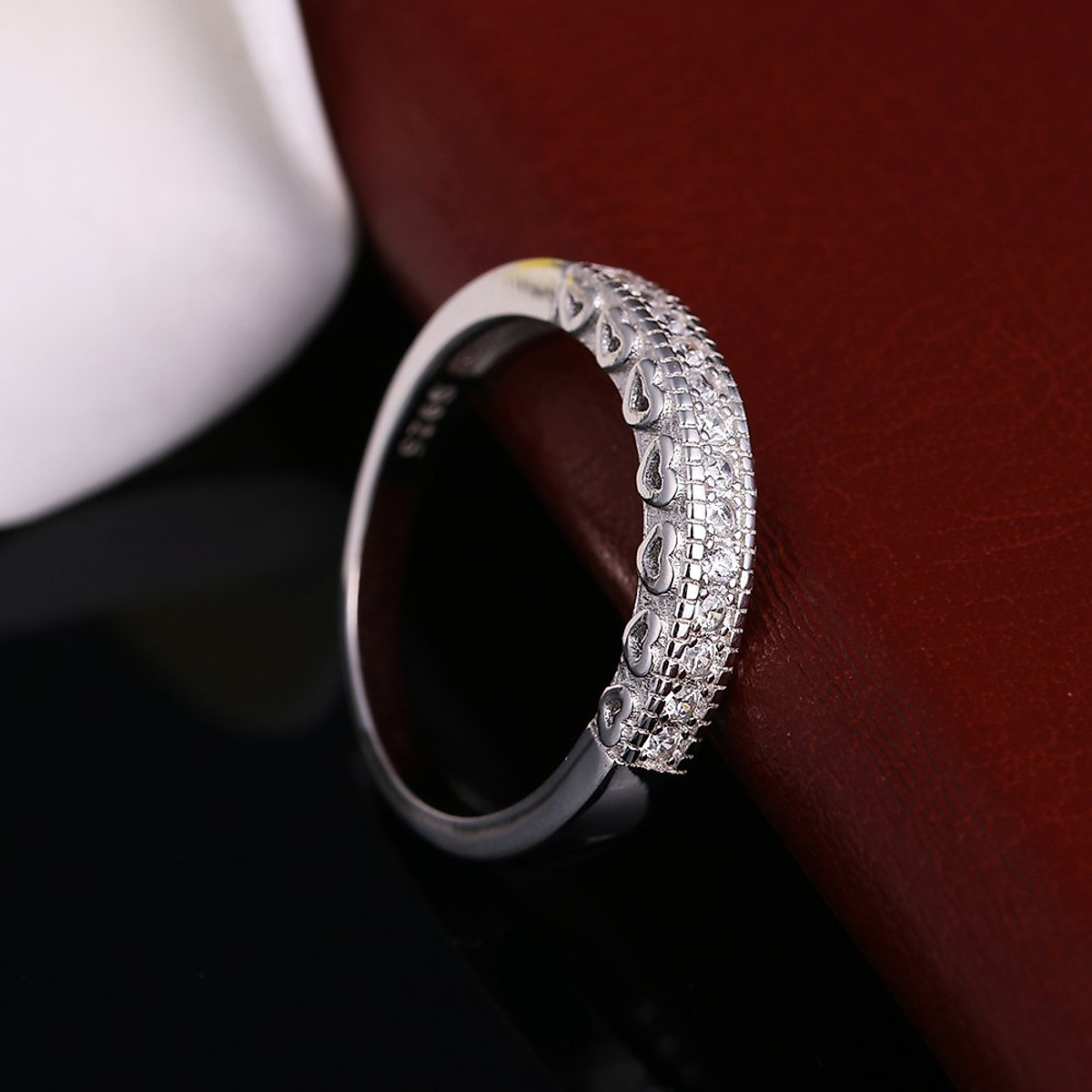 Ginger Lyne Collection Madeline Cubic Zirconia 925 Sterling Silver Anniversary Ring Wedding Band Size 7