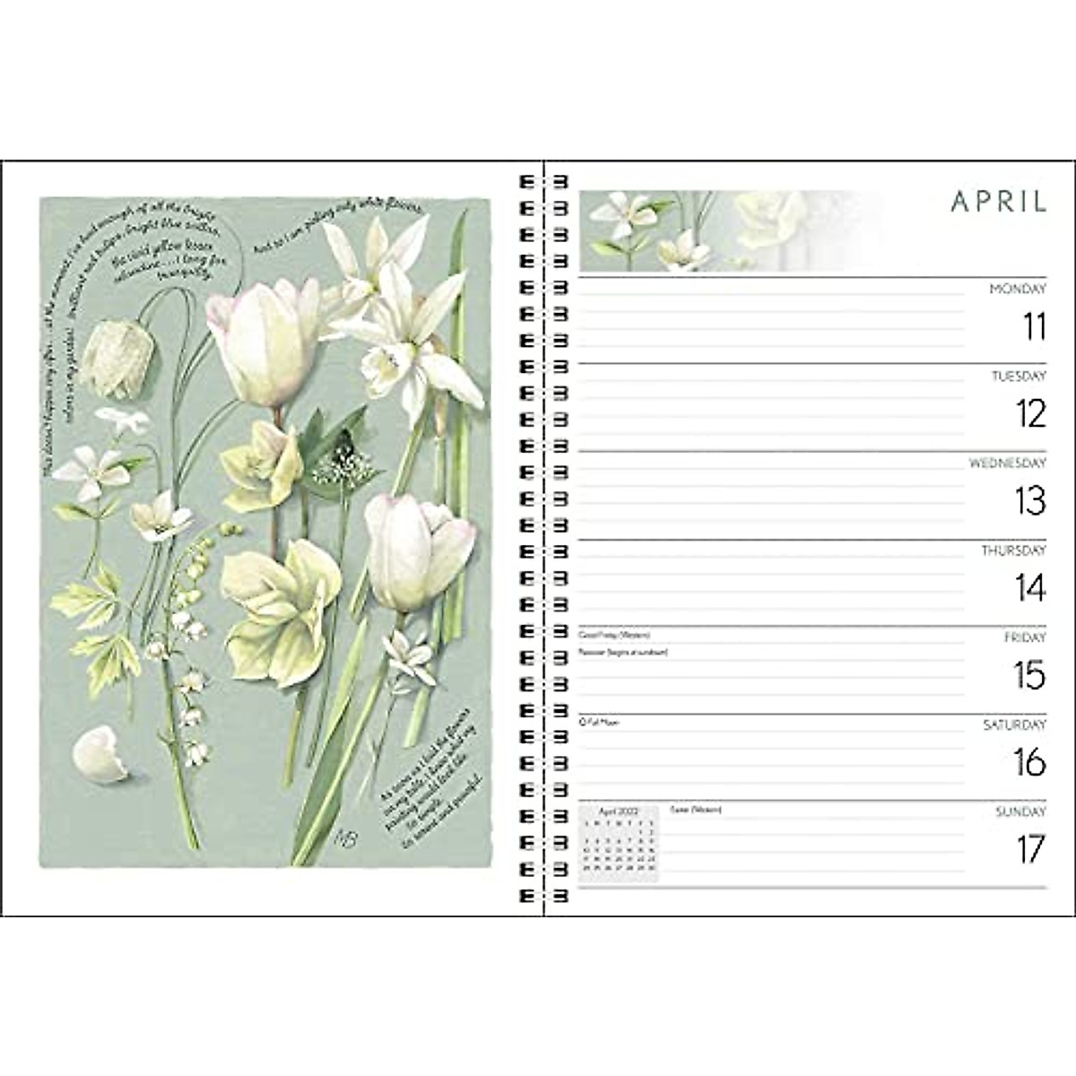 Marjolein Bastin Nature's Inspiration 2022 Monthly/Weekly Planner Calendar