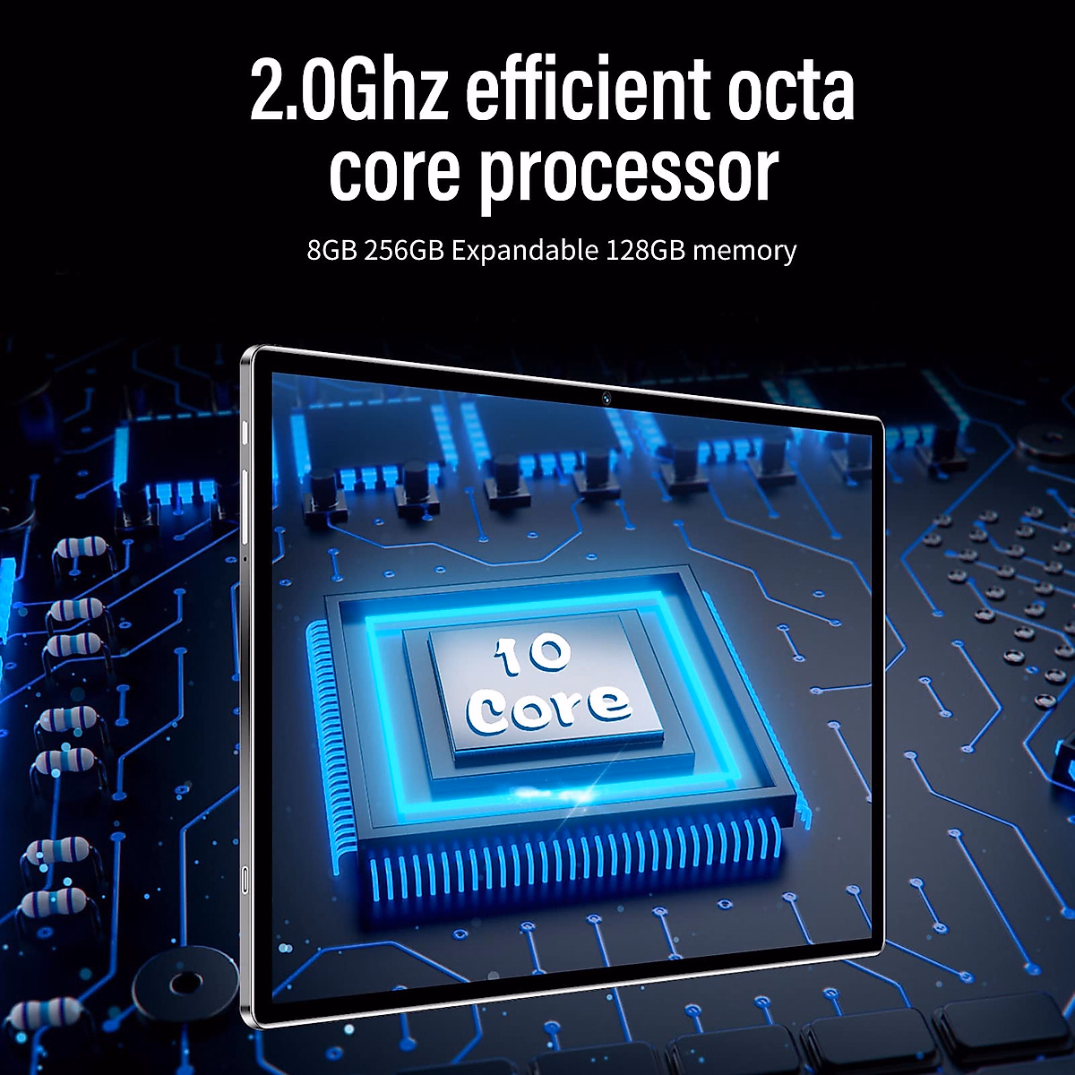 KUIDAMOS HD Tablet, 10.1in FHD Aluminum Alloy 4G LTE 5G WiFi Gaming Tablet Octa Core CPU 8GB RAM 256GB ROM with Keyboard for School (US Plug)
