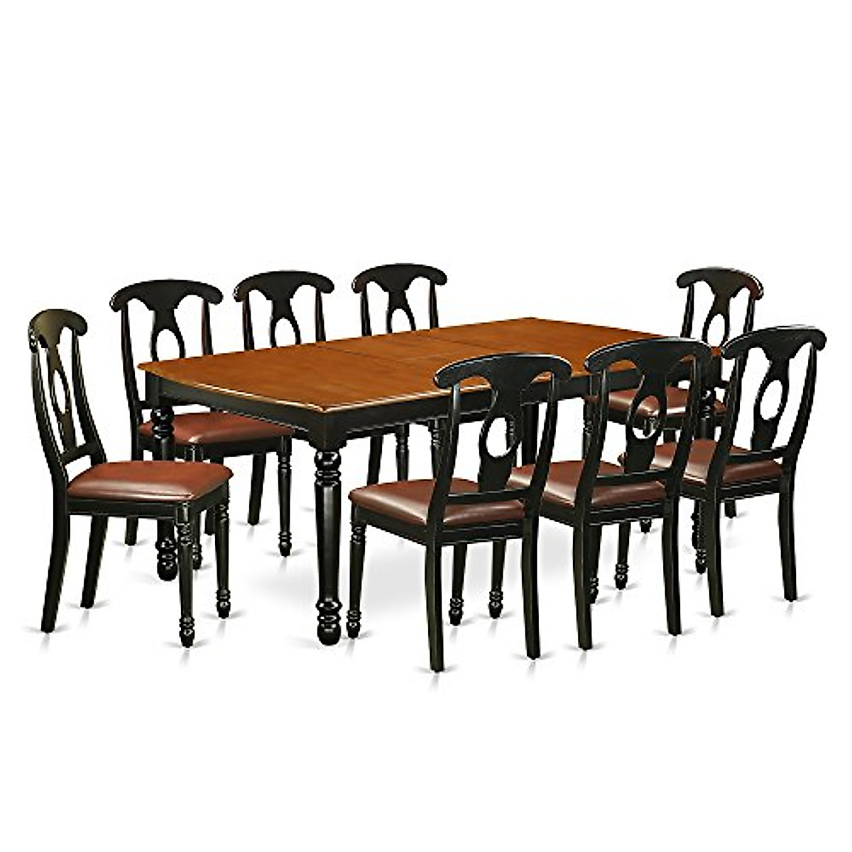 East West Furniture DOKE9-BCH-LC Dining Set, Large, Black/Cherry