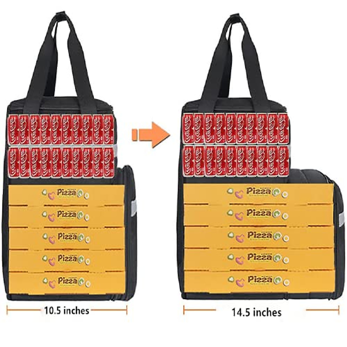 Bejetca Delivery Backpack, Expandable Insulated Hot Pizza bag, Used for Delivering Bicycles, Large Leak Proof and Waterproof Pizza Delivery bag, Suitable for Delivery Pizza, Camping, and Beach