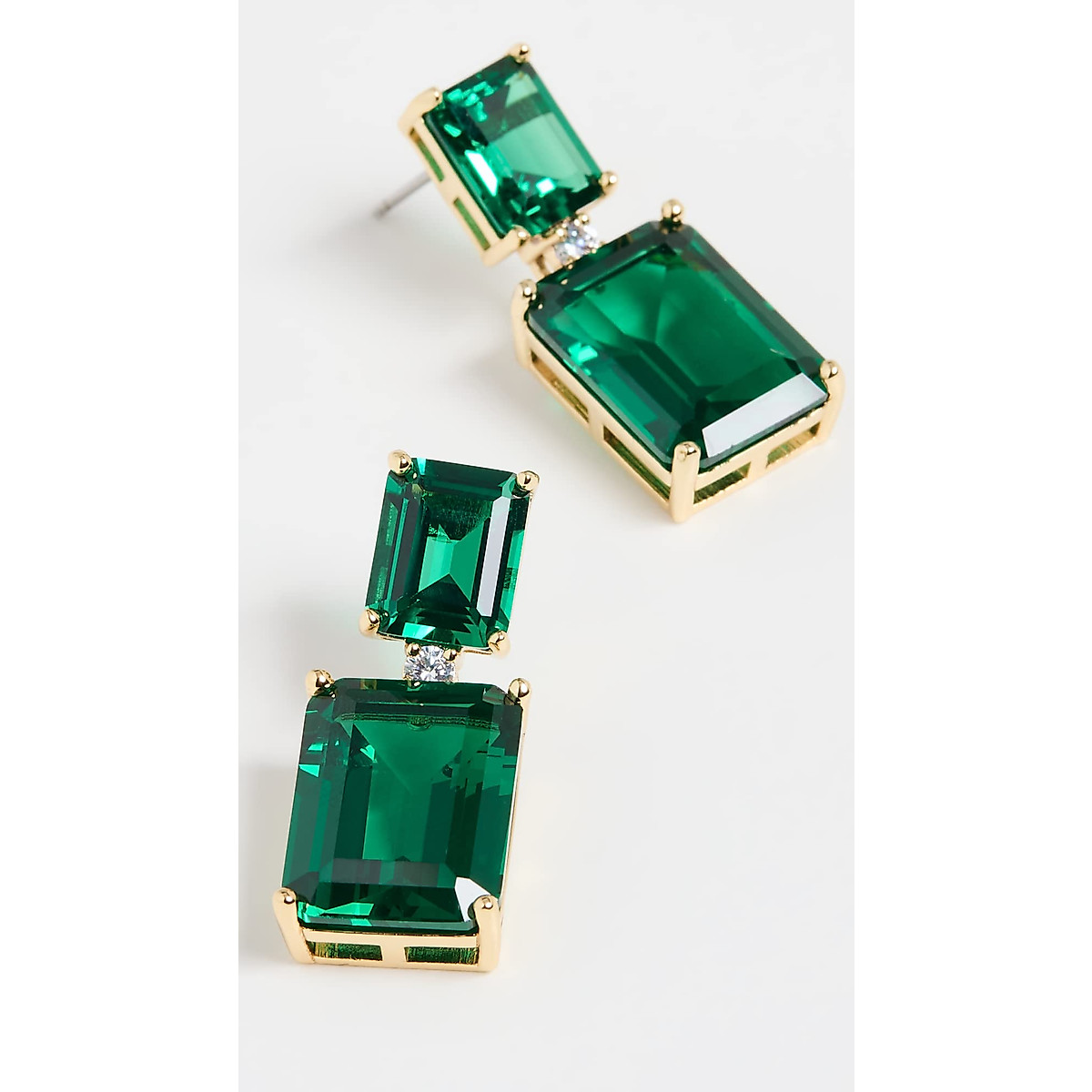 Kenneth Jay Lane Women's Double Drop Earrings, EMGO, Green, One Size