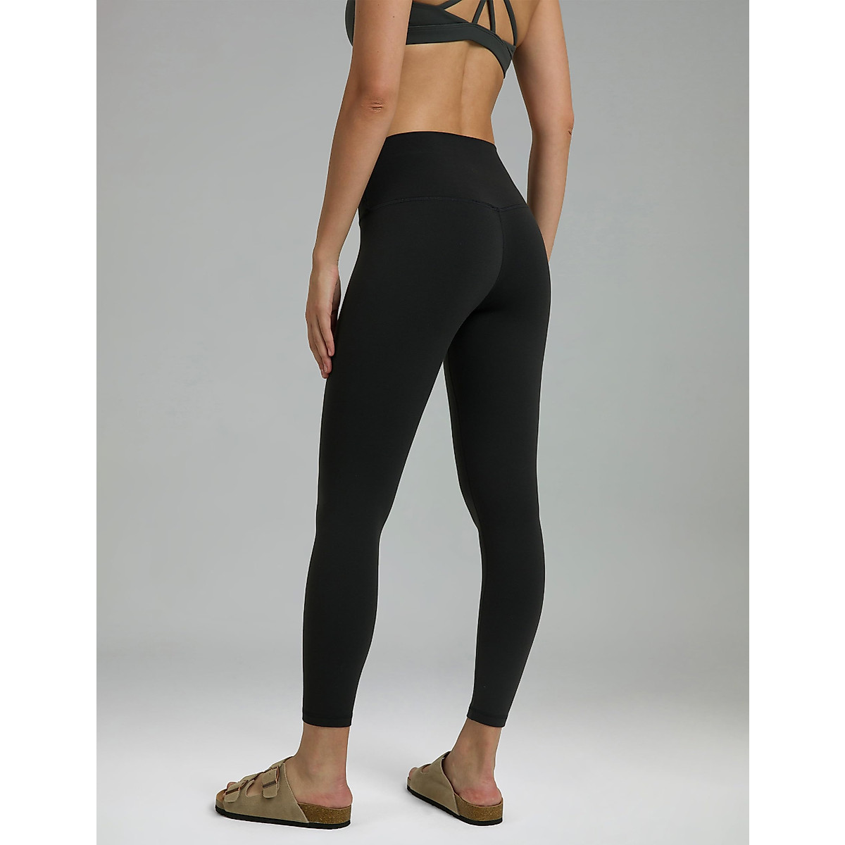 Colorfulkoala Women's Dreamlux High Waisted Workout Leggings 25" Inseam 7/8 Length Yoga Pants (L, Black)