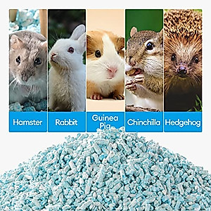 BUCATSTATE Paper Litter for Small Animals 1KG/2.2LBS, Absorbent Hamster Bedding Guinea Pig Rabbit Pellets Odor Control Dust Free for Reptile, Birds (Blue)