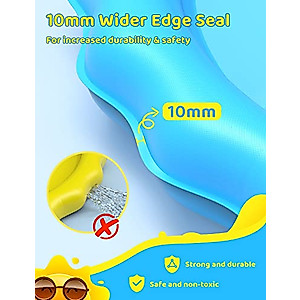 QPAU Non-Slip Splash Pad for Kids and Dog | 0.4 mm Thickened Sprinkler Pool Water Play Mat for Summer and Outdoor | Fun Backyard Water Toy Fountain Mat for Baby Girls Boys or Pet Dog (67"), Blue