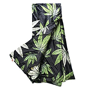 Home Must Haves Marijuana Leaf Fleece Plush Microfiber Super Soft Premium Warm Cozy Bed Blanket Throw, Black/Green, King (BLNK-Marijuana-King)