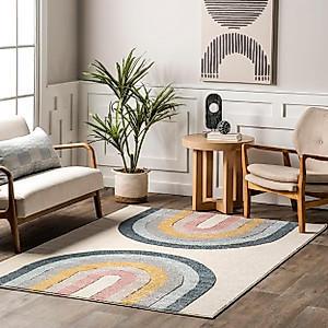 nuLOOM Jerri Double Half Rainbow Kids Area Rug, 8x10, Beige