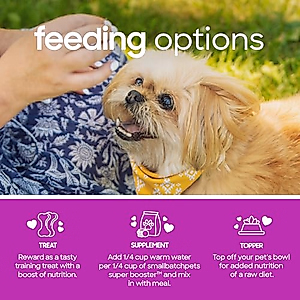 smallbatch Pets Freeze-Dried Super Booster Turkey Bites for Dogs & Cats, 18 oz, Made in The USA, Humanely Raised Single Protein Source, Topper & Treat, with Organic Vegetables and Probiotics