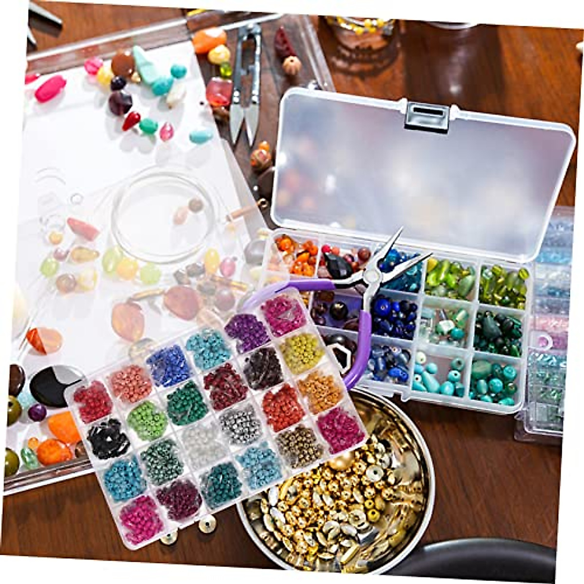 EXCEART 1 Set Hand Beaded Gemstone Loose Beads Charm Spacer Beads Bracelet Bead Kit DIY Bracelet Beads Crystal Beads Necklace Spacer Beads Pastel Beads Bead Necklace Glass Crystal Line