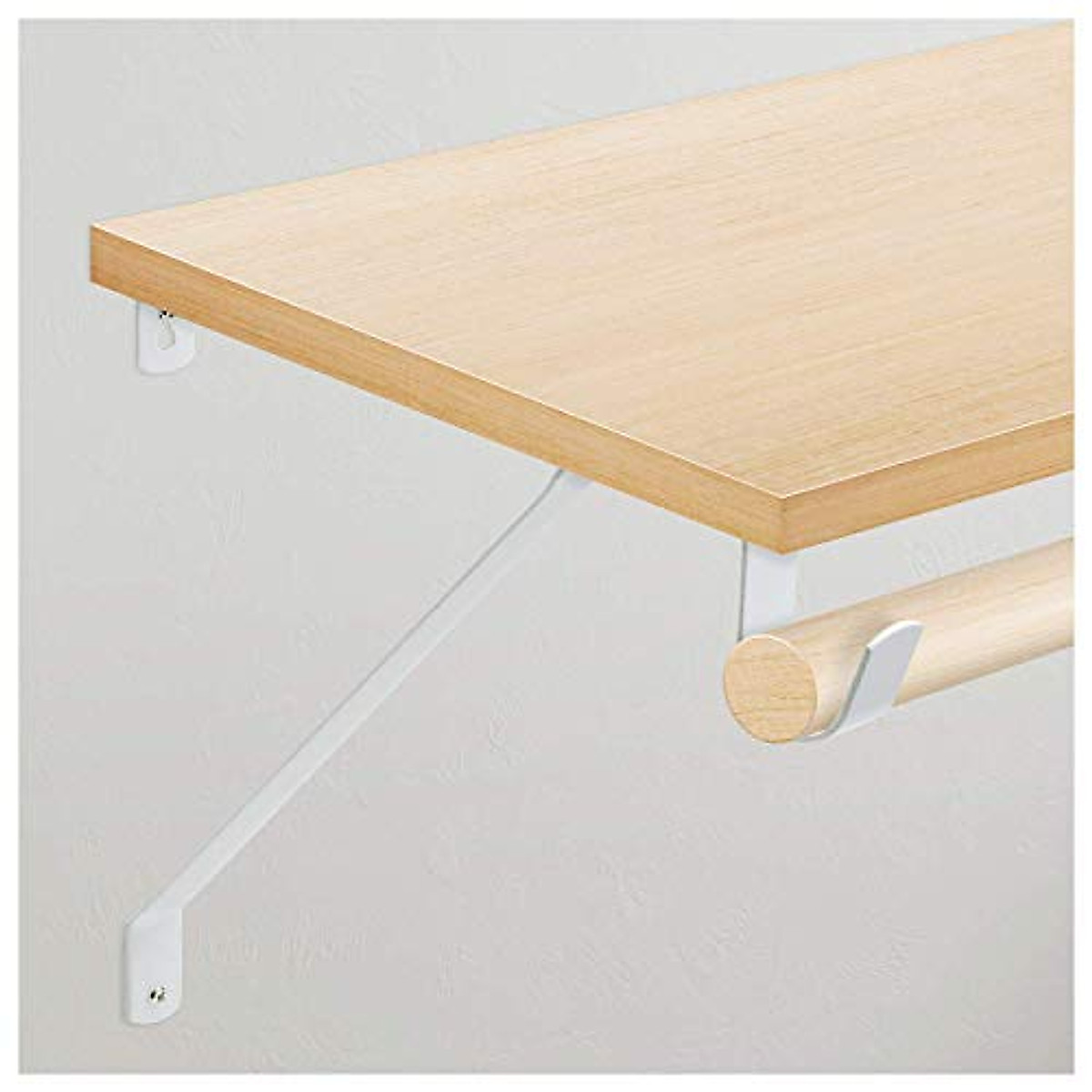Nuk3y Heavy Duty Adjustable Shelf Rod Support Bracket (White)