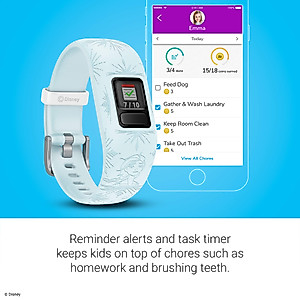 Garmin 010-01909-38 Vivofit Jr. 2, Kids Fitness/Activity Tracker, 1-Year Battery Life, Adjustable Band, Disney Frozen 2, Elsa, Light Blue