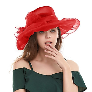 Zando Kentucky Derby Hats for Women 2024 Church Hats for Women Elegant Organza Victorian Hat Fancy Tea Party Hats Wedding Fascinators Hats for Women Fashionable Derby Hat for Women Black Hat