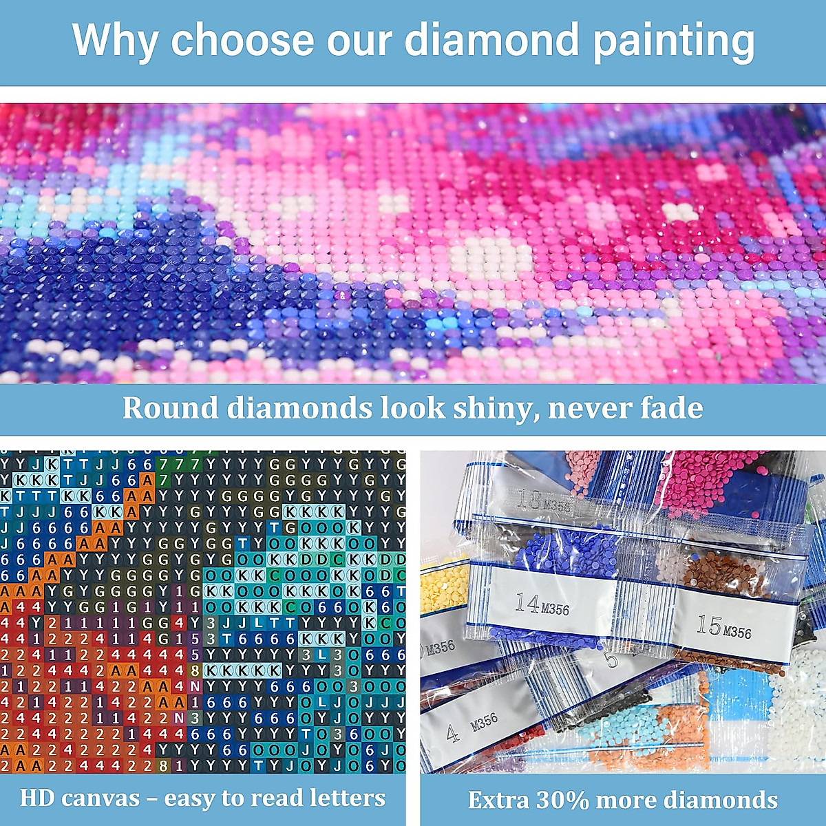 hkejoi Large Size Christmas Diamond Art Kits for Adults-Large Christmas Diamond Painting Kits for Adults,Christmas Gem Art Kits for Home Wall Decor(15.7x27.5inch)
