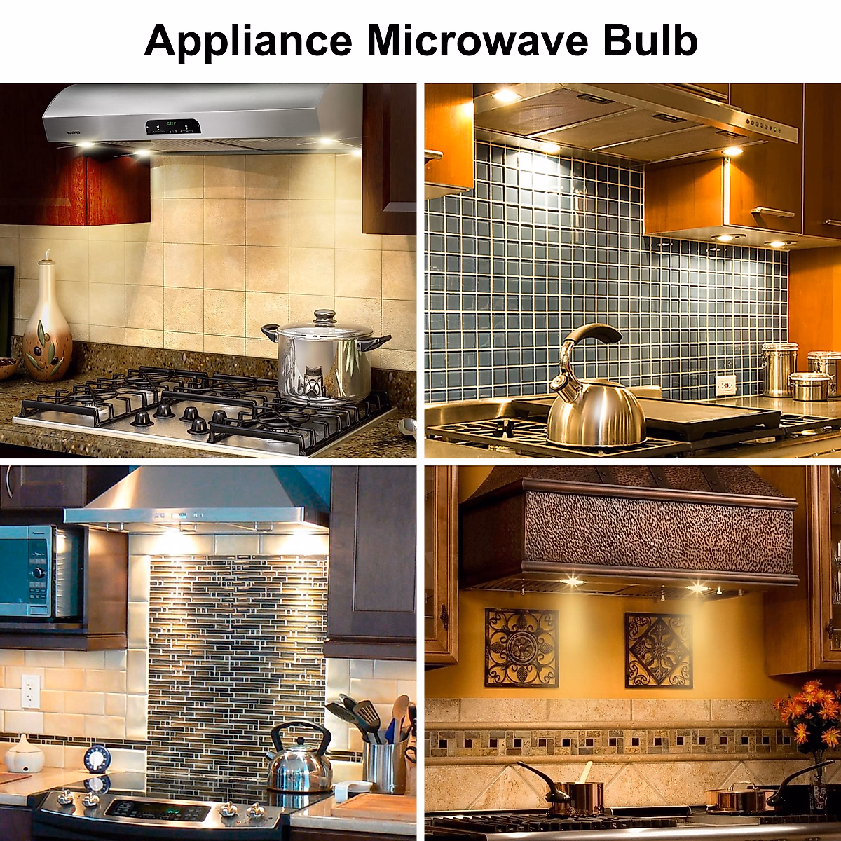 Neanete Microwave Light Bulb for Under Range Hood Appliance Refrigerator T8 40 Watt 125V E17 Intermediate Base Warm White Replacement Bulb for 8206232A, 1890433, AP4512653, WB25X10030 Pack of 6