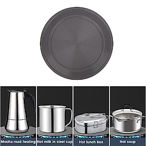 Heat Diffuser Plate, Aluminum Gas Stove Diffuser Heat Conduction Plate, Reducer Flame Guard Simmer Ring Plate Non-stick Hob Ring Plate for Gas Stove Glass Cooktop Converter(Black)