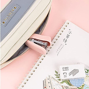 Pink Color Mini Stapler with Staples,Small Cute Stapler for Desk,Gift for Student or Office Use (Pink)