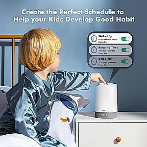 White Noise Sound Machines for Sleeping| OK to Wake Alarm Clock for Kids Adults Night Lights Nursery Essentials| Newborn Baby Girl Boy Registry| App Control Rain Shusher Soother Trainer| Bedroom Decor