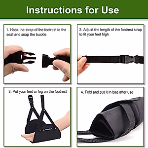 Portable Airplane Footrest - Perfect Travel Accessories to Relax Your Feet and Leg - Ergonomic Adjustable Flying Foot Rest for Airplane Travel, Air Plane Foot Hammock for Long Flight Bus Train Office