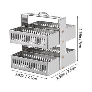 iplusmile Microscope Slides Rack 30 Positions, Stainless Steel Microscope Slide Holder - Research Staining Specimen Experiment Experiments Storage Stand for Lab
