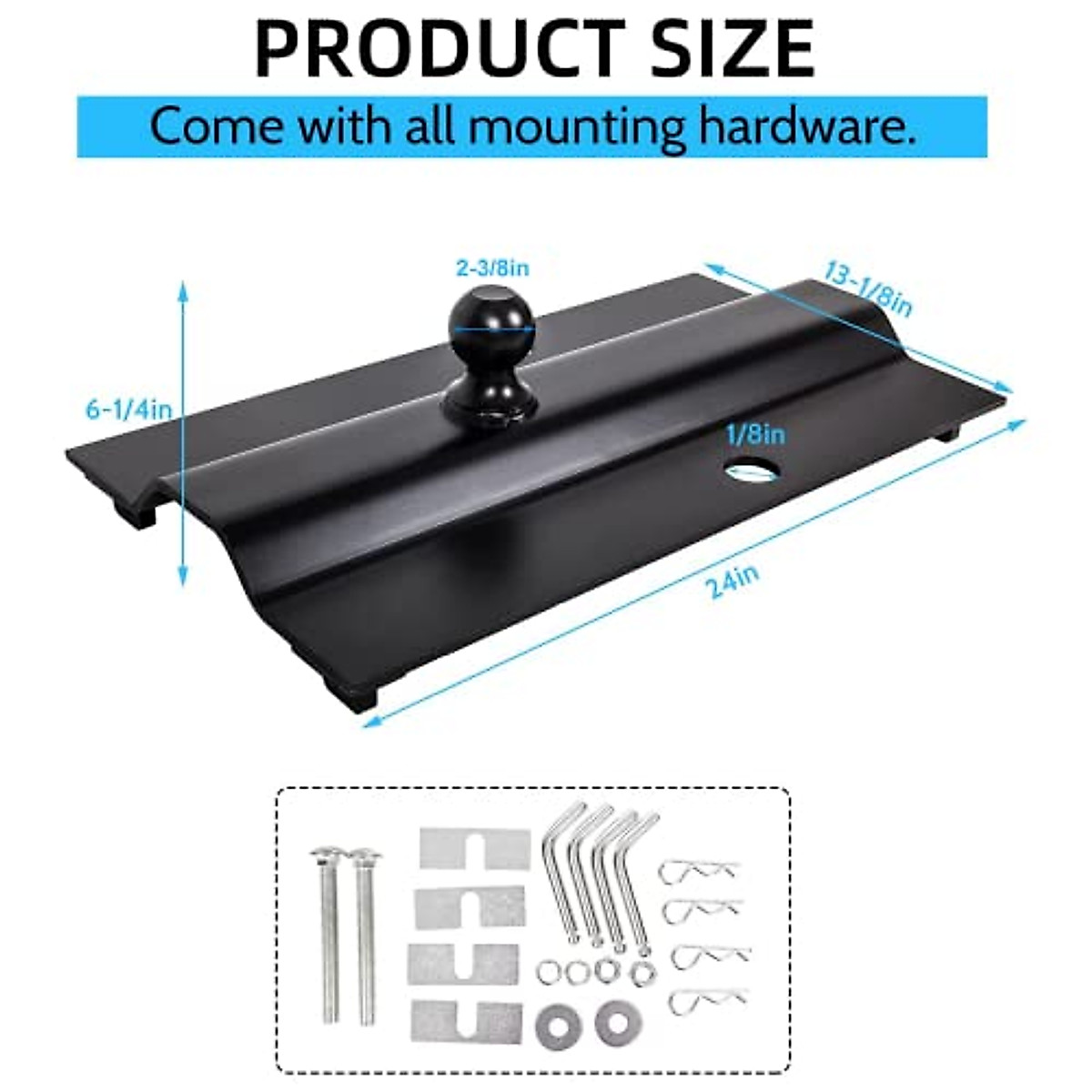 5th Wheel Gooseneck Hitch Trailer Towing Multi-Fit in-Bed Fixed Offset Ball 25K