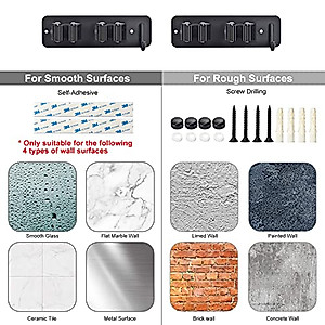 Kozci 2 Pack Broom Holder Wall Mount, Anti-Slip Mop Holder Broom Organizer Wall Mount Self Adhesive Stainless Steel Tool Storage Rack Broom Hanger for Kitchen Garden Garage (2 Racks 1 Hook)