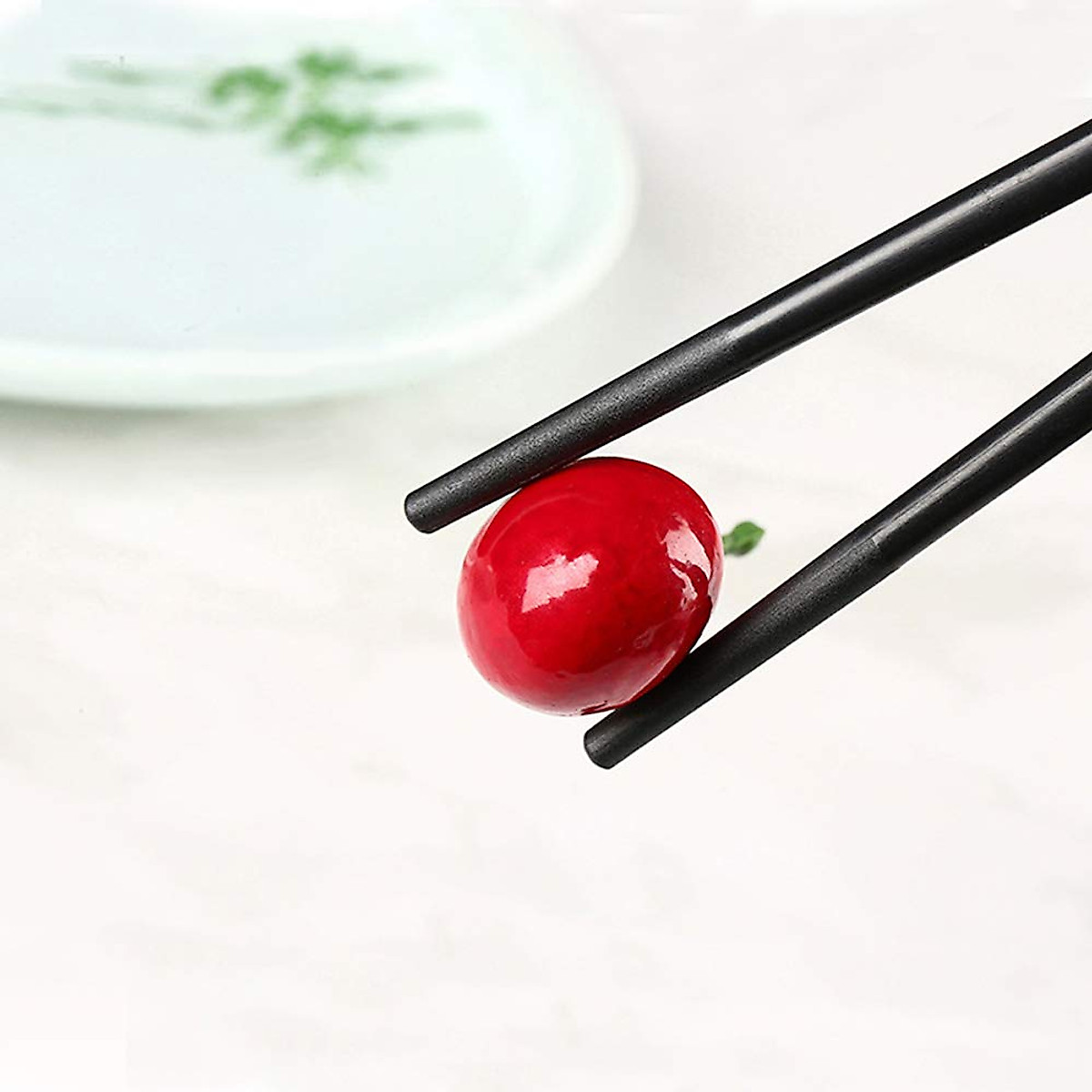 10 Pairs Fiberglass Chopsticks, Reusable Chopsticks and Dishwasher Safe， 9 1/2 Inches - Clover,Silver
